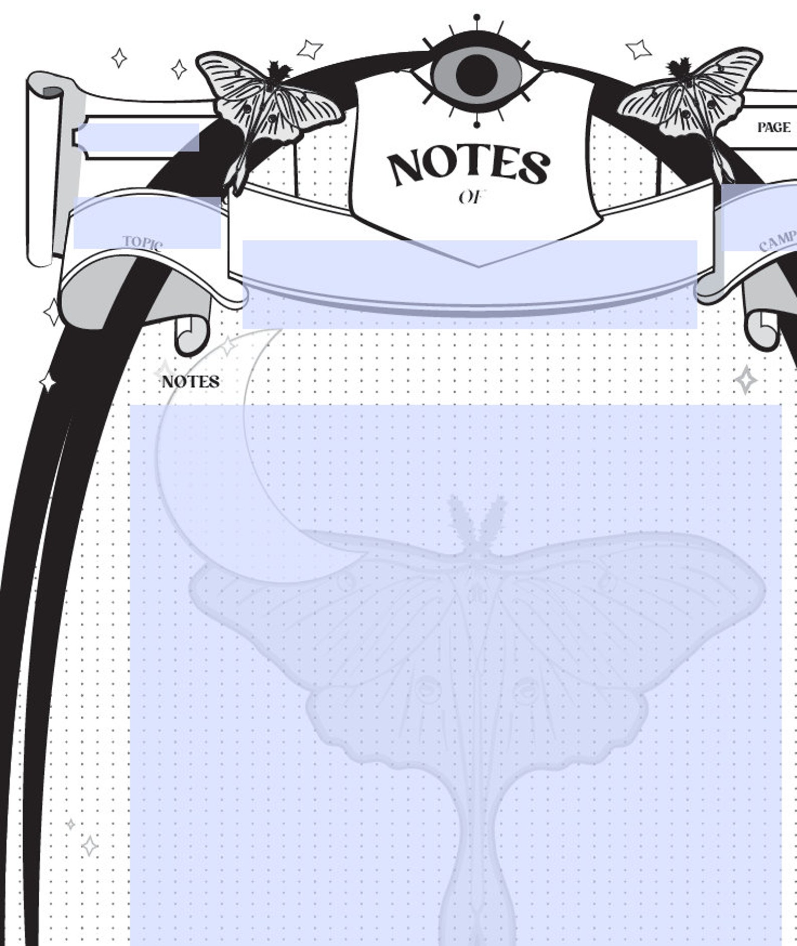 Digitally Editable Dnd Lunar Moth Character Sheets - Etsy