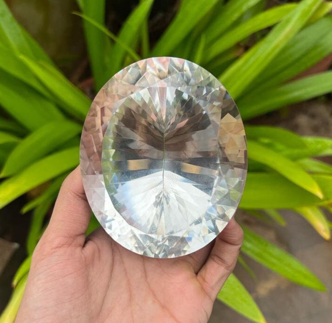 Big Size Oval Shape Faceted Clear Quartz Natural Clear - Etsy
