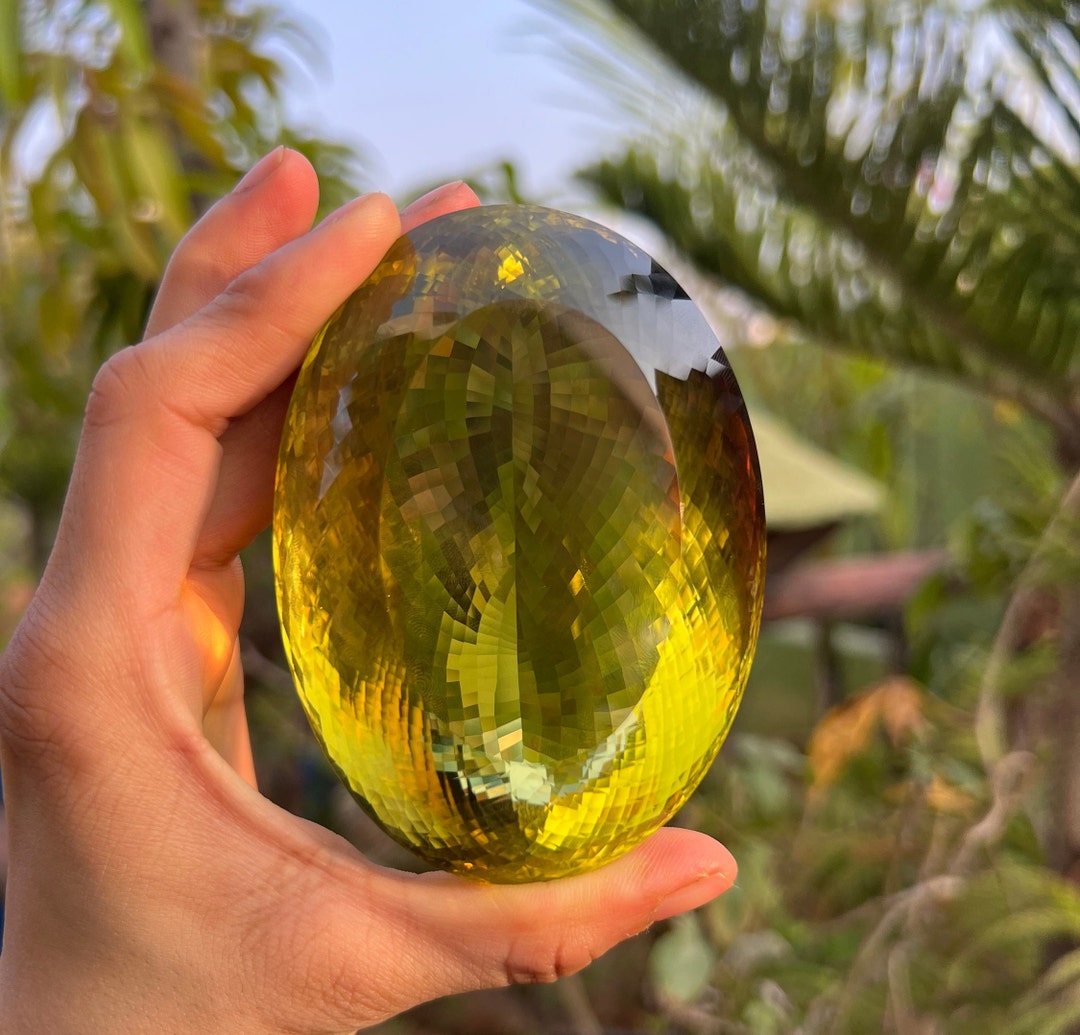 Natural Lemon Quartz Gemstone, Lemon Quartz Faceted Oval Shape Cut ...