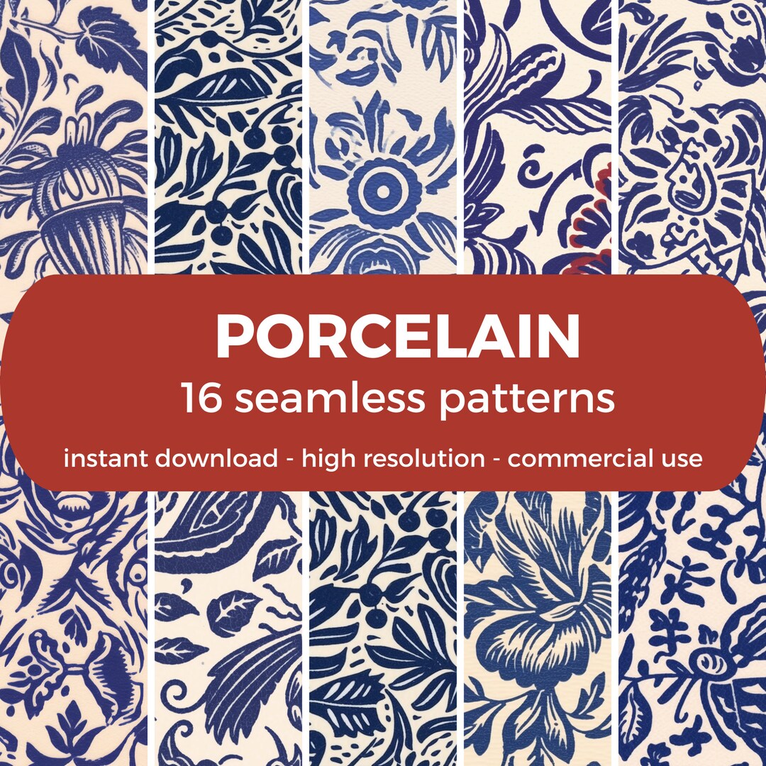 PORCELAIN Digital Paper - Seamless Pattern Instant Digital Download ...
