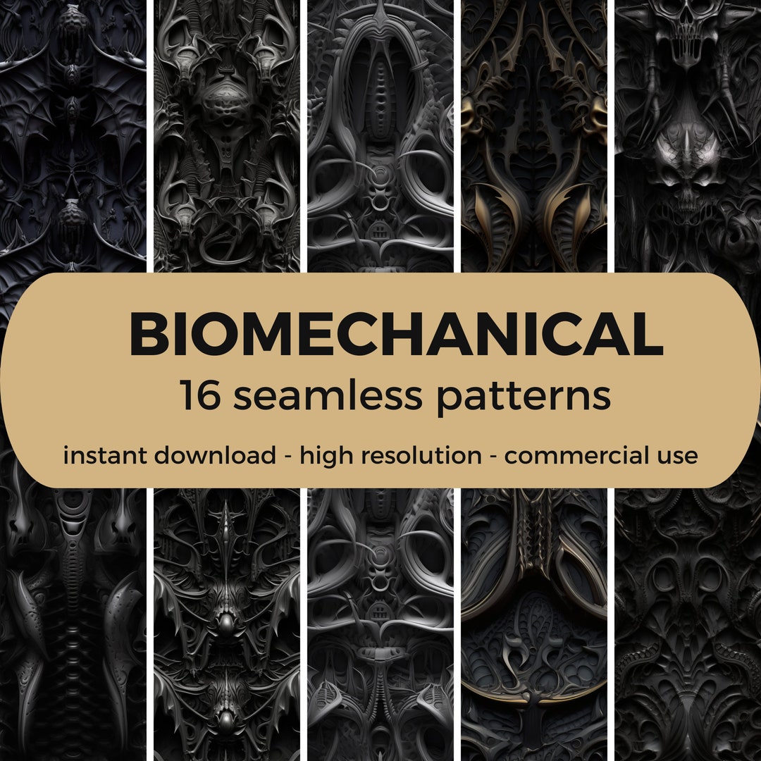 BIOMECHANICAL Digital Paper - Seamless Pattern Instant Digital Download ...