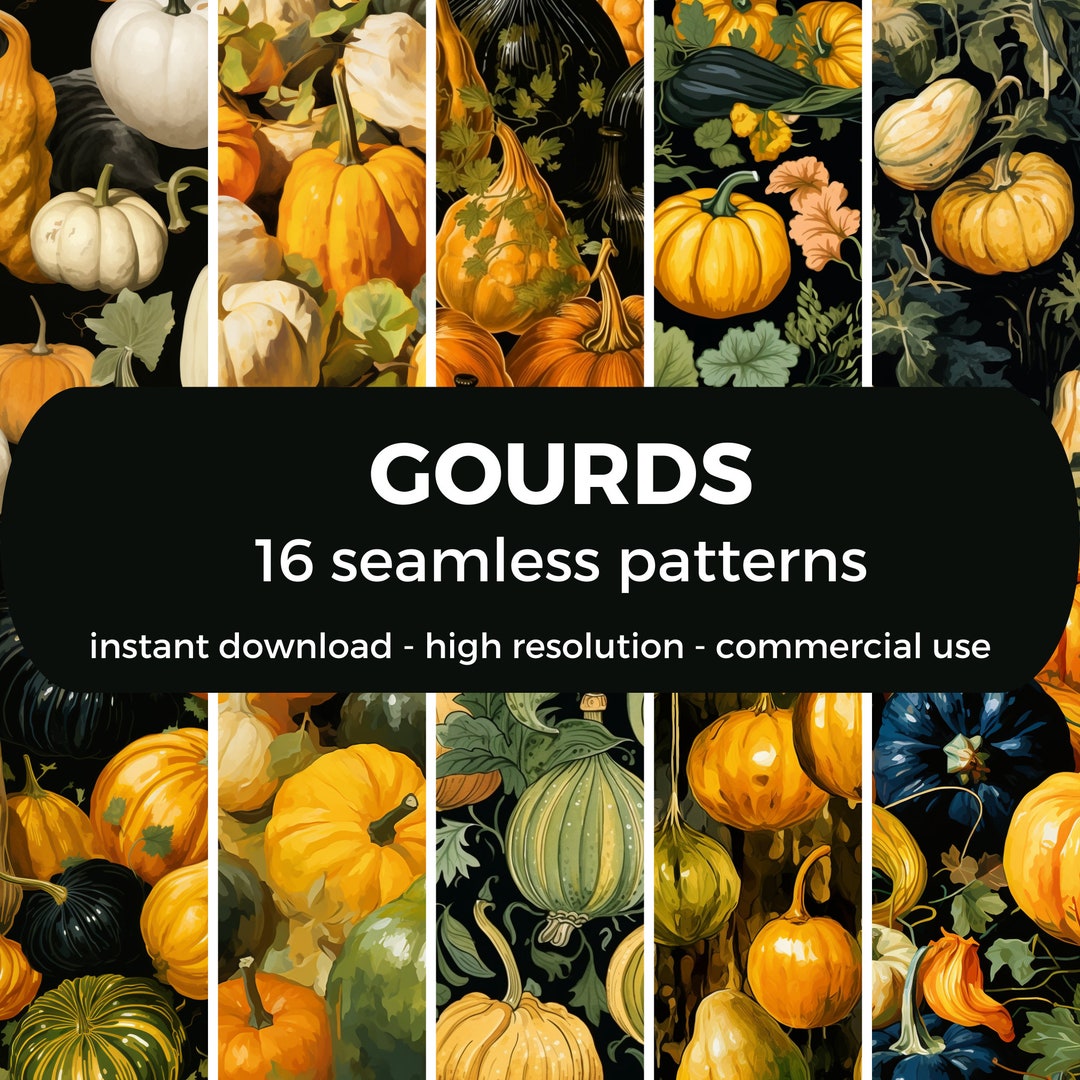 GOURDS Digital Paper - Seamless Pattern Instant Digital Download ...