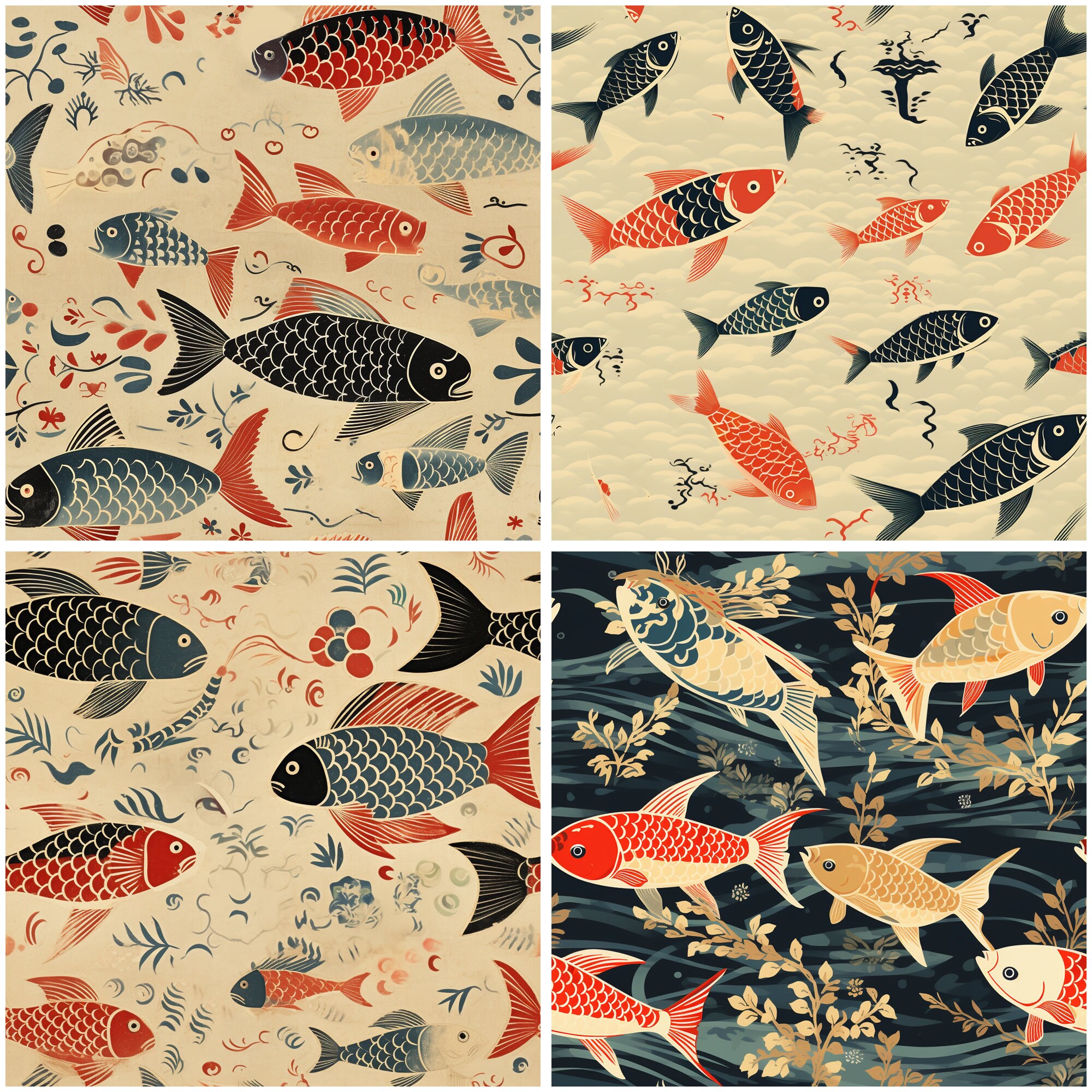 FISH Digital Paper - Seamless Pattern Instant Digital Download ...