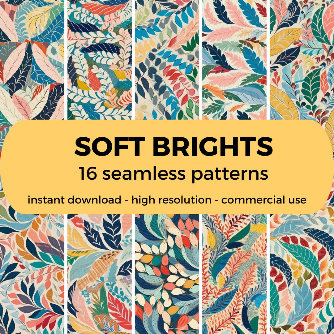 SOFT BRIGHTS - 16 Seamless Patterns (digital Download) - Etsy