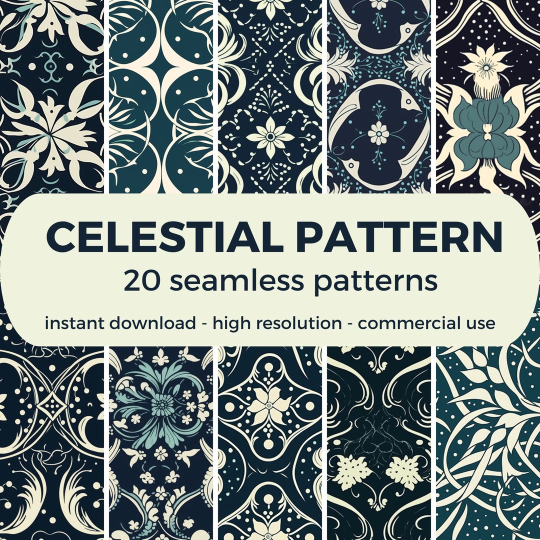 CELESTIAL PATTERN - 20 Seamless Patterns (digital Download) - Etsy