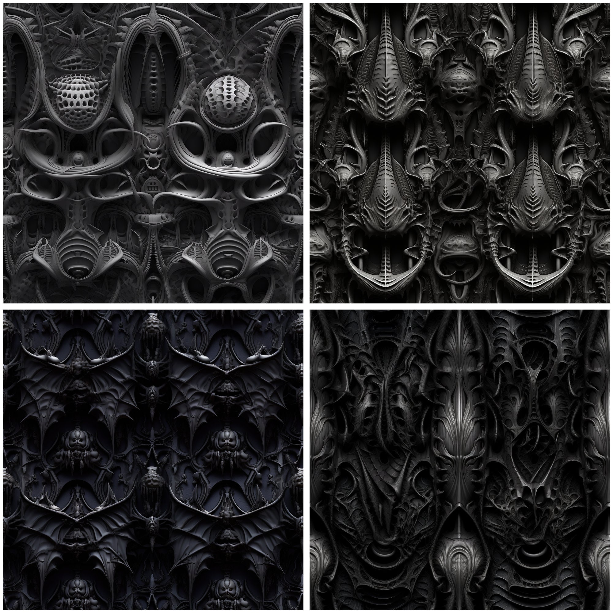 BIOMECHANICAL Digital Paper - Seamless Pattern Instant Digital Download ...