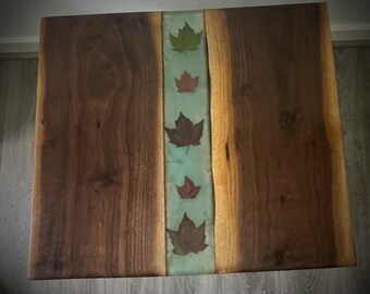 Cedar Live Edge River Table With Stone - Etsy