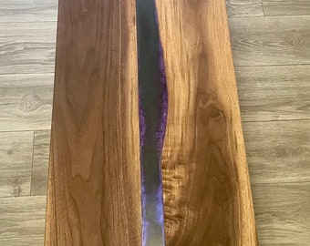 Cedar Live Edge River Table With Stone - Etsy