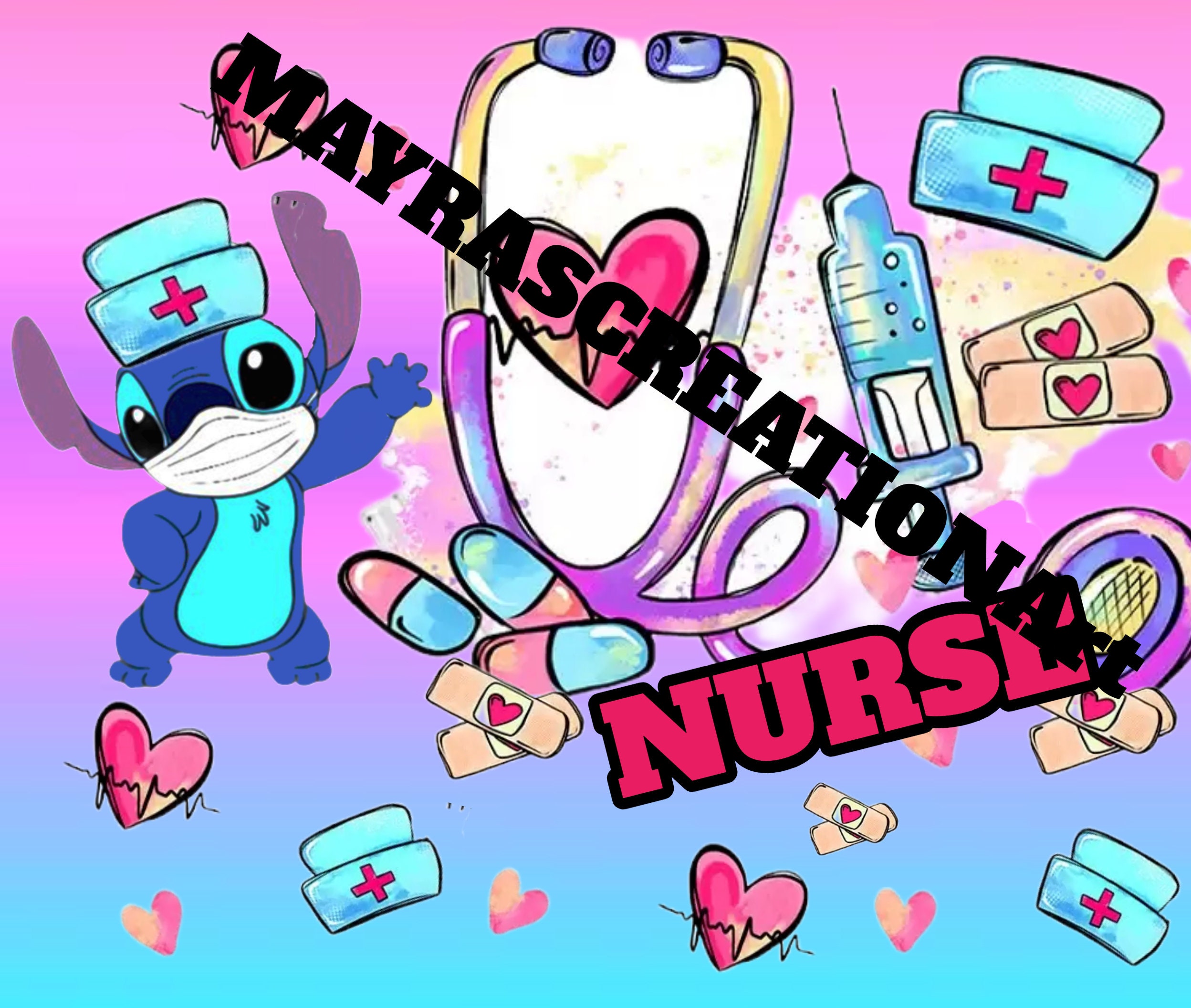 Stitch Nurse Png for 20oz Tumbler - Etsy