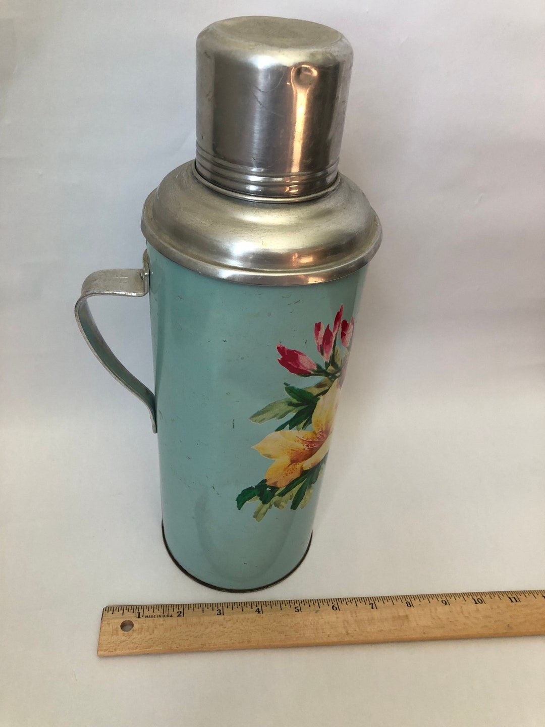 Vintage Metal Thermos // China 1960s // Flask - Etsy