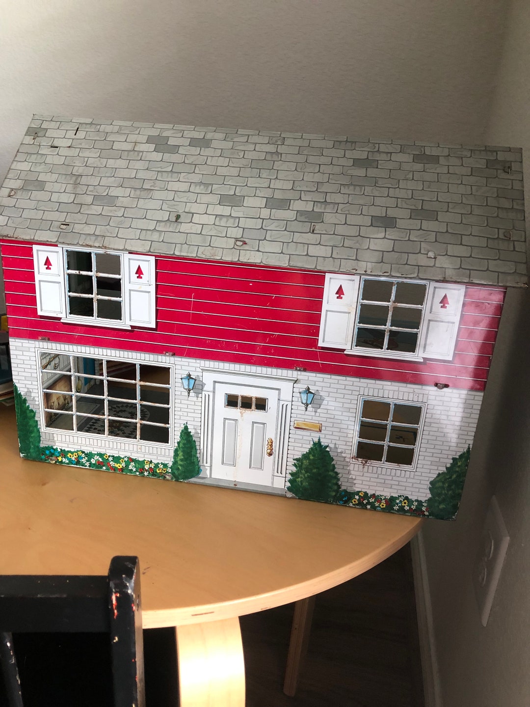 Marx Litho Tin Metal Dollhouse - Etsy
