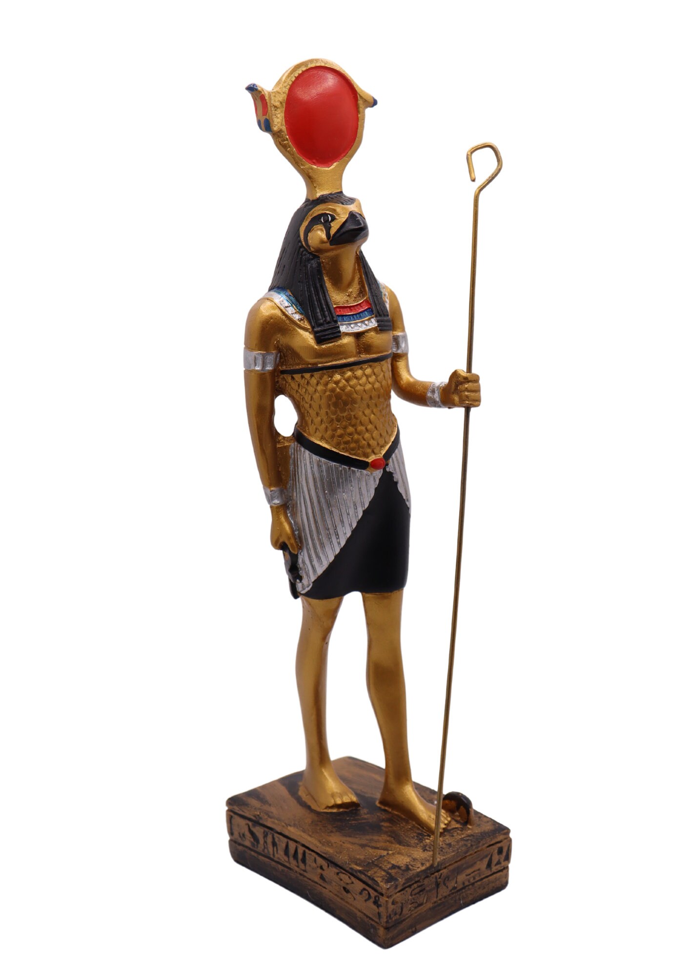 Egyptian Horus God Statue With Staff Figurine Isis Pyramid Anubis ...