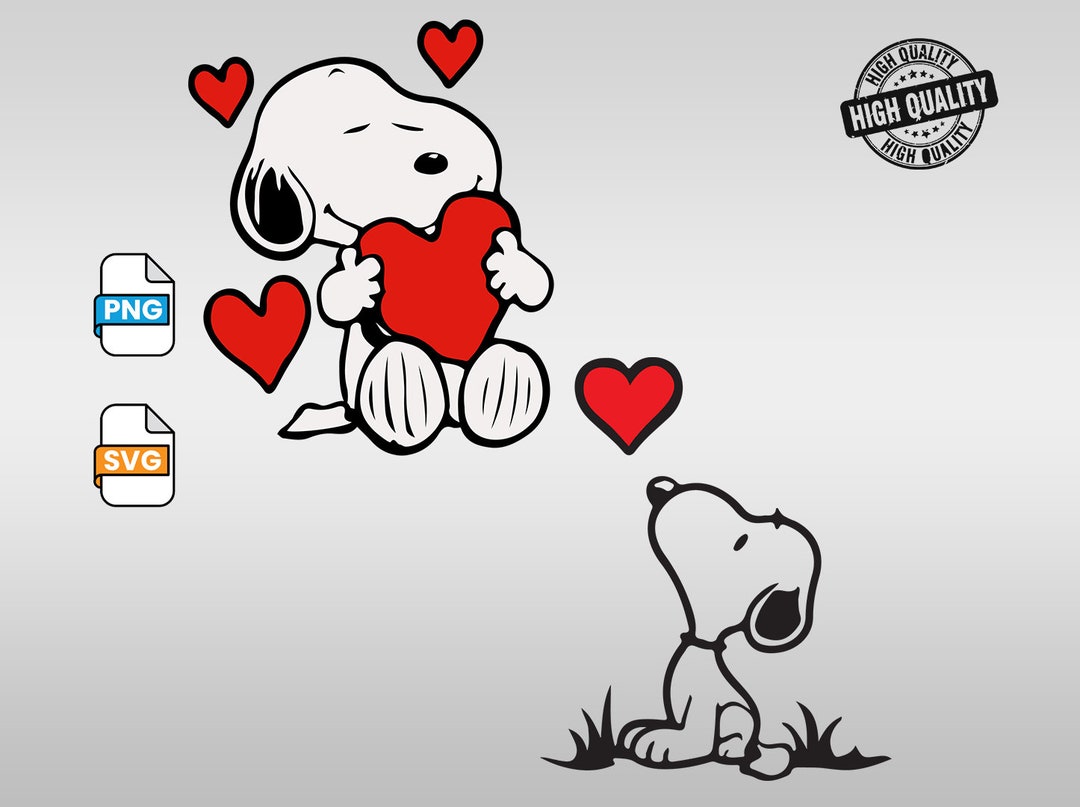 Snoopy SVG Hearts Valentines Day, Peanuts Png Svg, Peanuts Snoopy ...