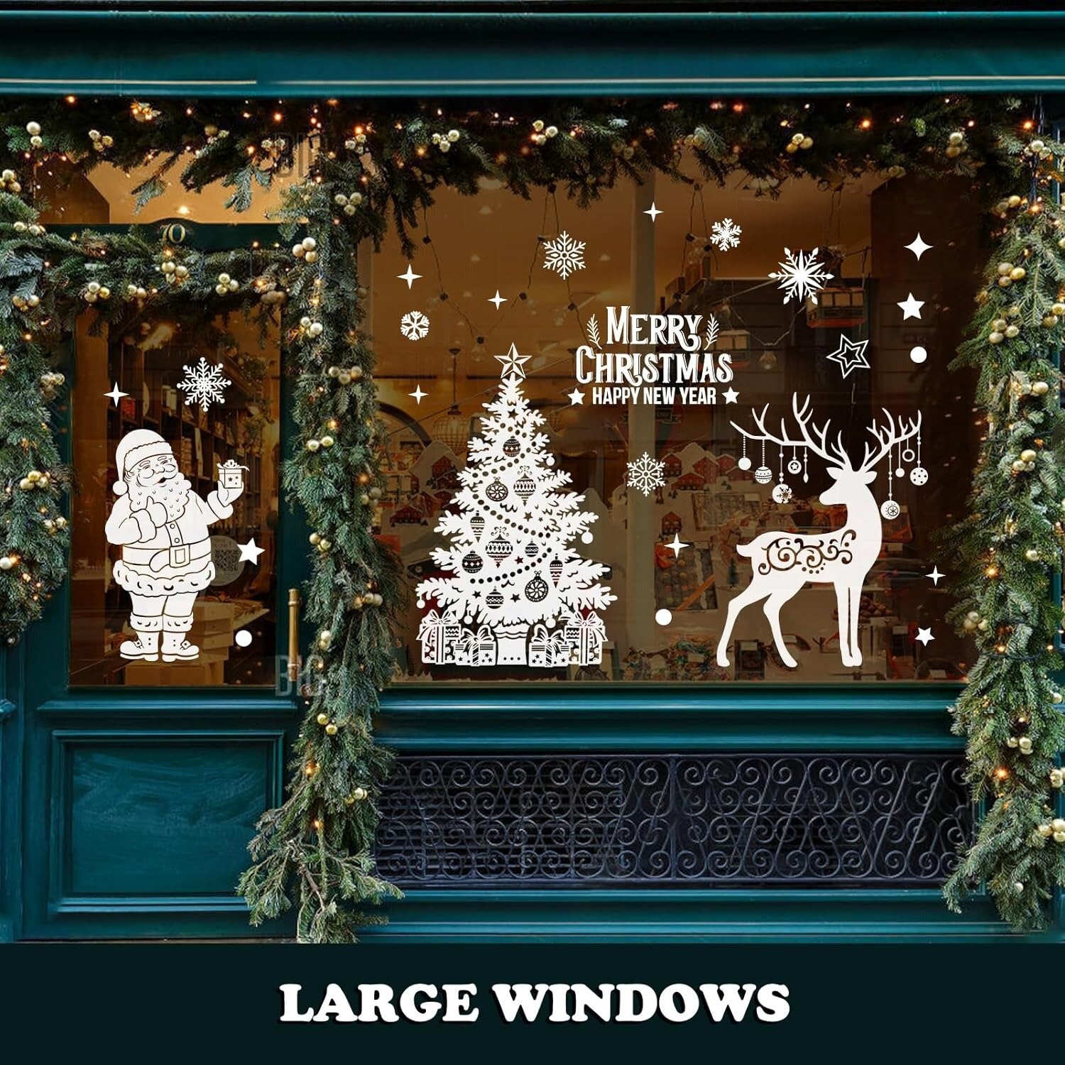 Large Christmas Window Stickers 104 Double Sided White - Etsy