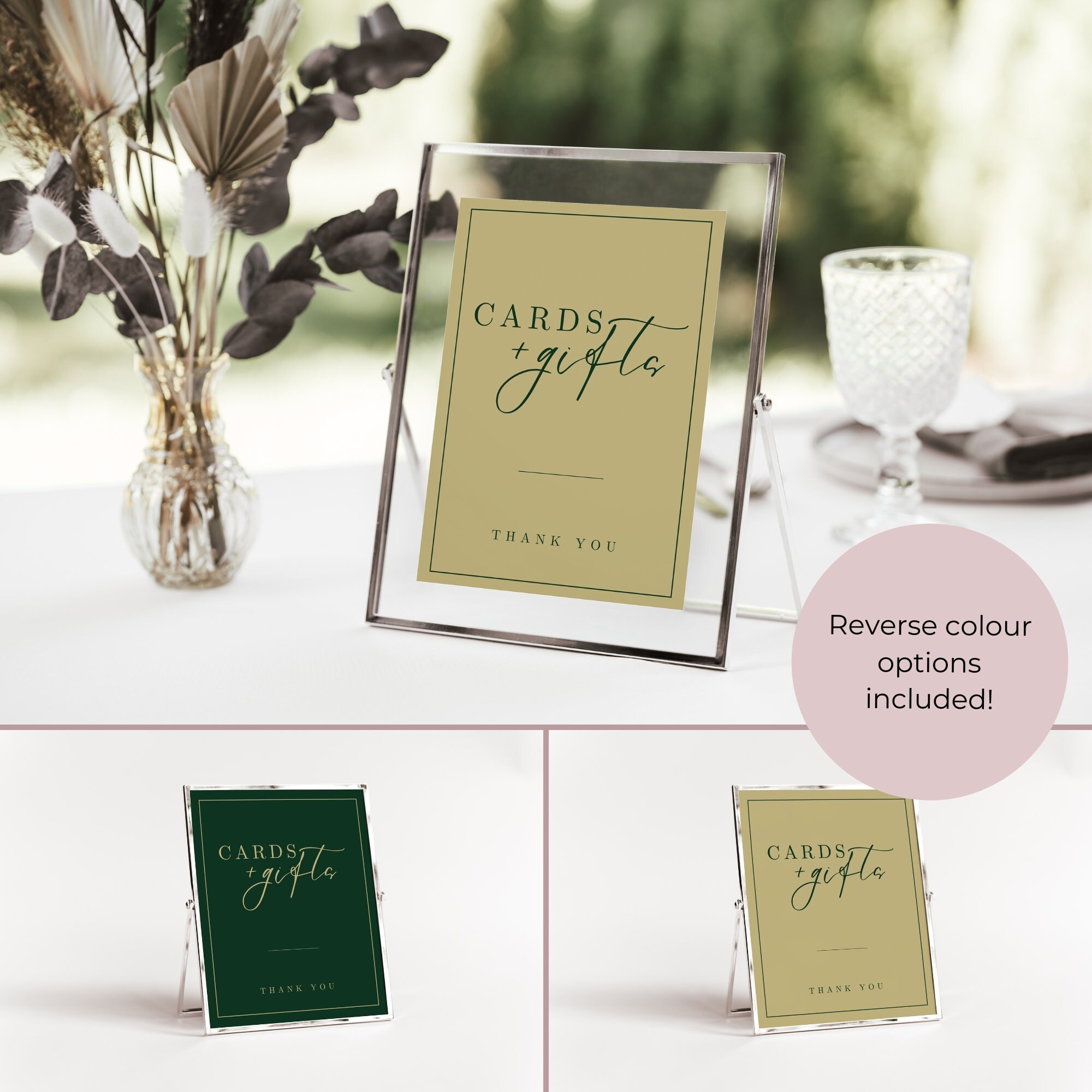 Simple Minimalist Cards & Gifts Sign Editable Template INSTANT DOWNLOAD ...