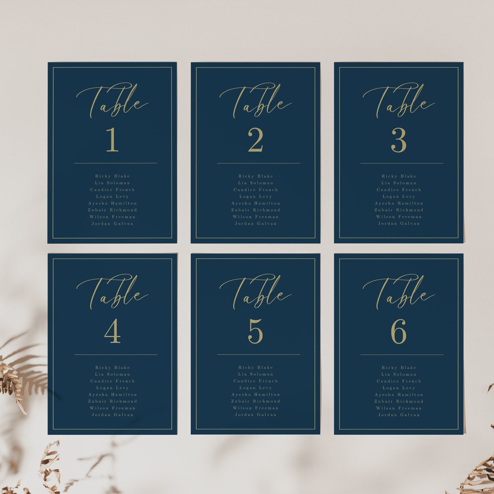 Minimalist DIY Table Number Card Seating Chart Template INSTANT ...