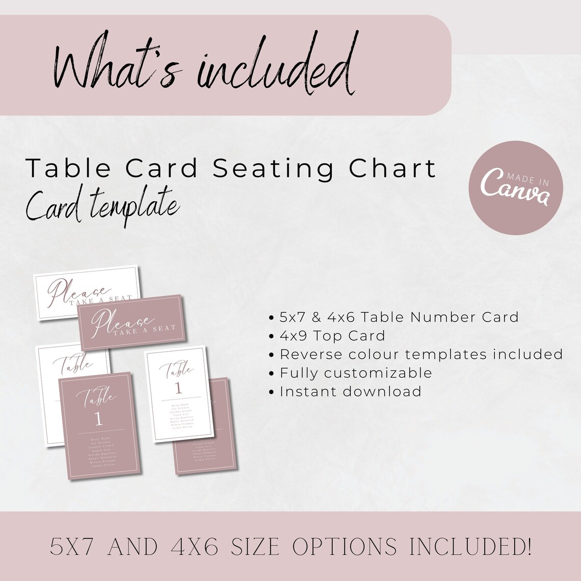 Minimalist DIY Table Number Card Seating Chart Template INSTANT ...
