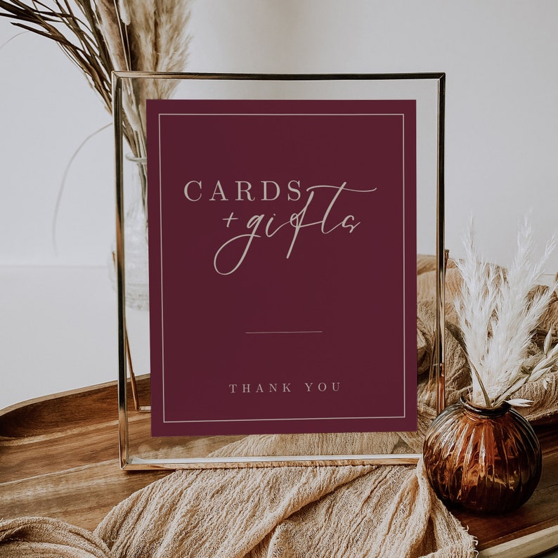 Simple Minimalist Cards & Gifts Sign Editable Template INSTANT DOWNLOAD ...