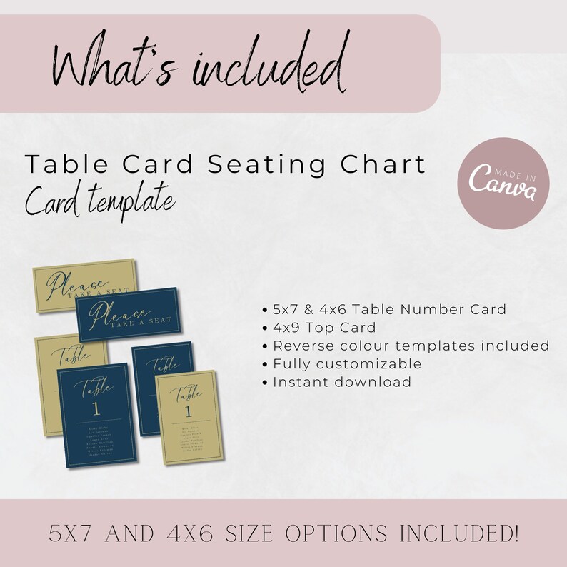 Minimalist DIY Table Number Card Seating Chart Template INSTANT ...