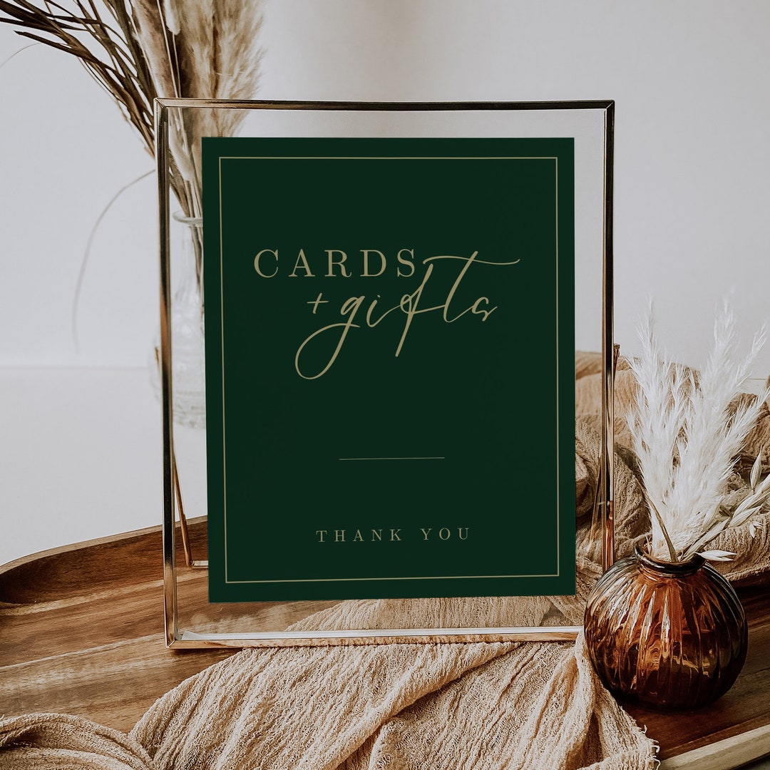 Simple Minimalist Cards & Gifts Sign Editable Template INSTANT DOWNLOAD ...