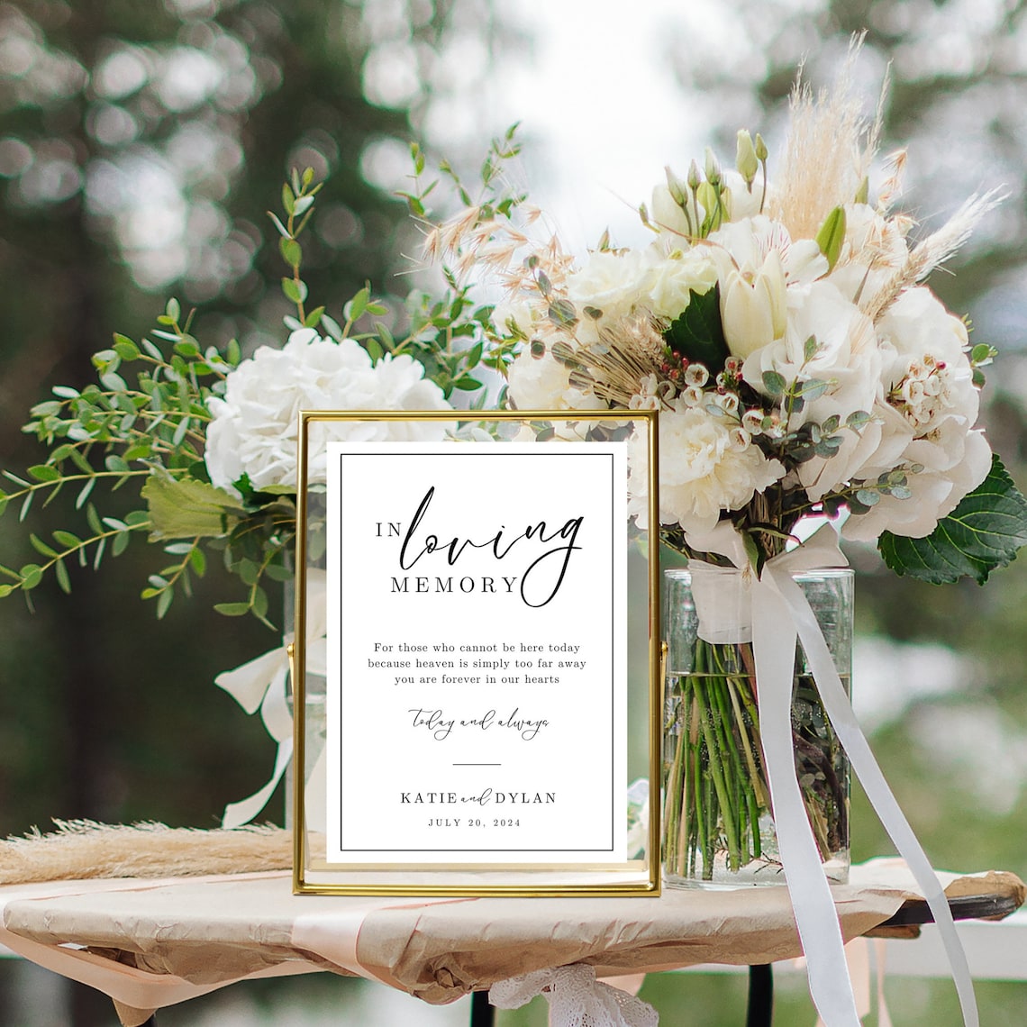 Simple Minimalist Wedding Memorial Sign Editable Template INSTANT ...