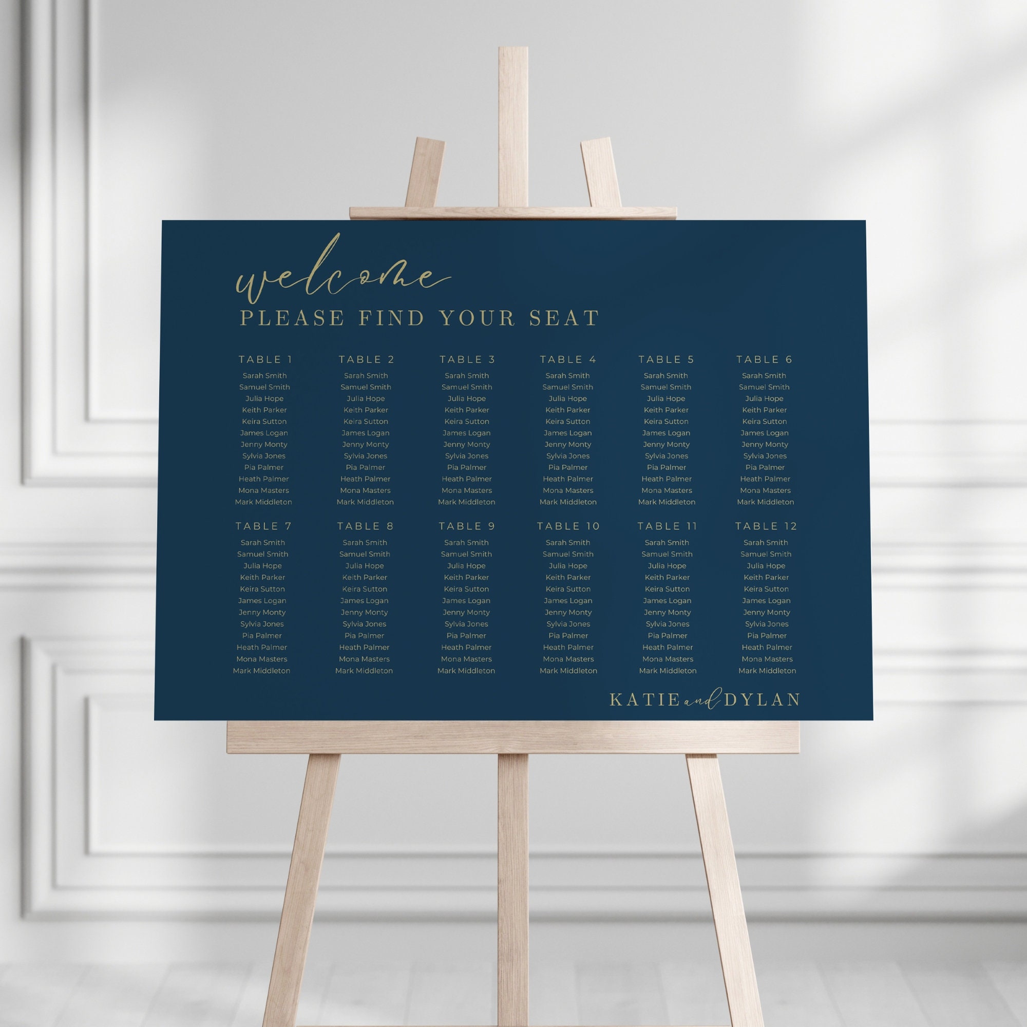 Elegant DIY Wedding Table Number Seating Plan Template INSTANT DOWNLOAD ...