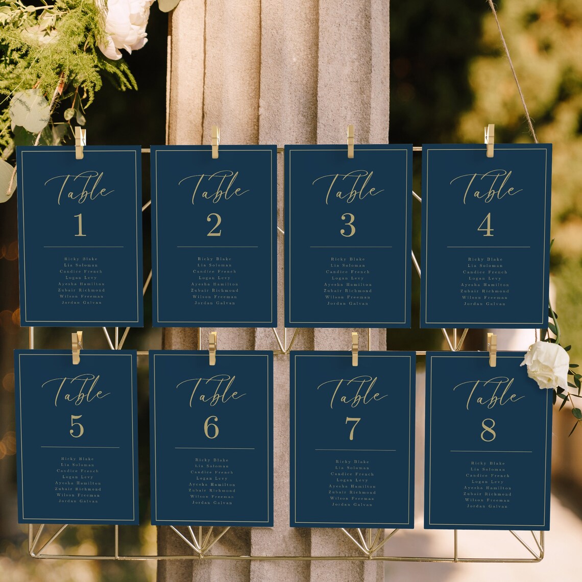 Minimalist DIY Table Number Card Seating Chart Template INSTANT ...