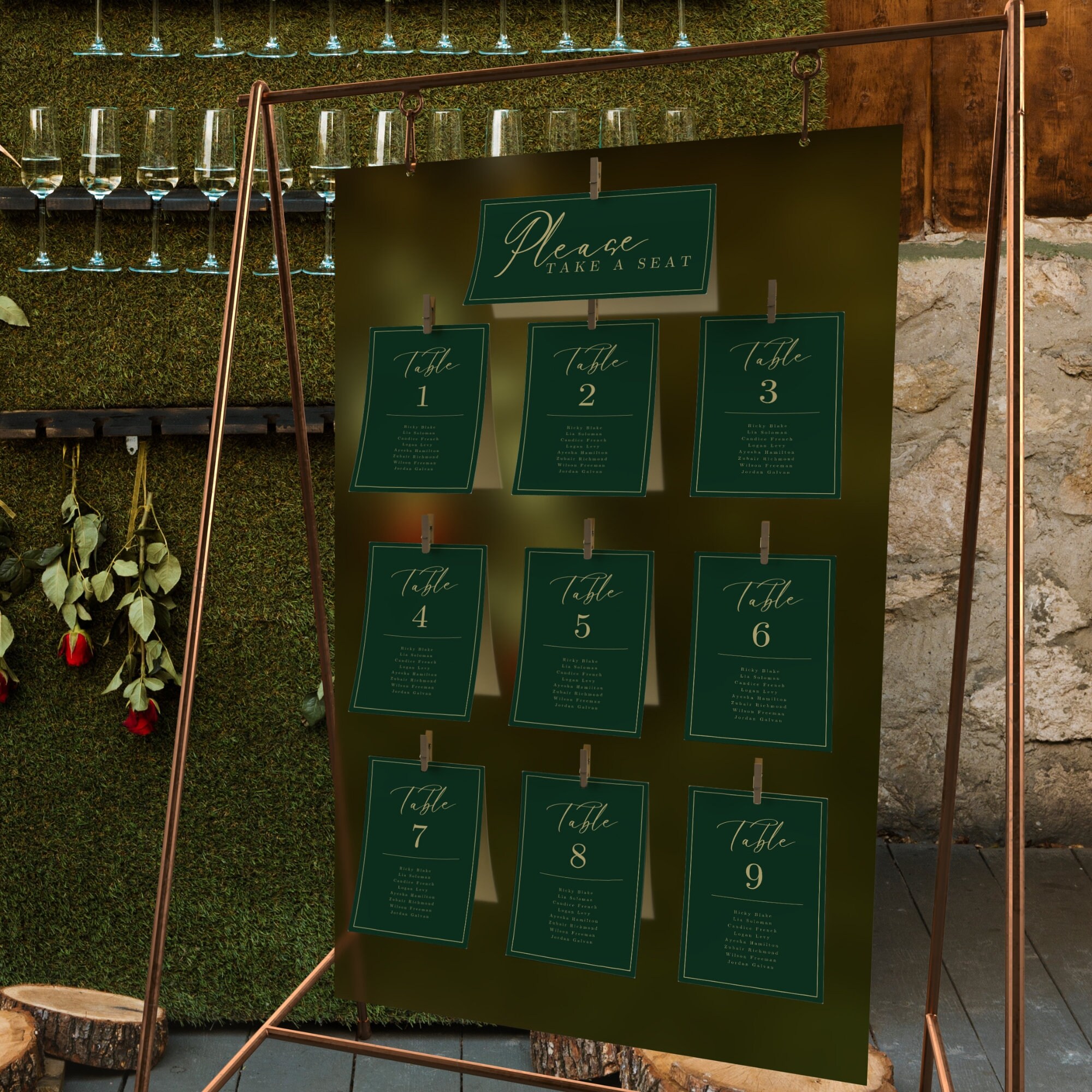 Minimalist DIY Table Number Card Seating Chart Template INSTANT ...