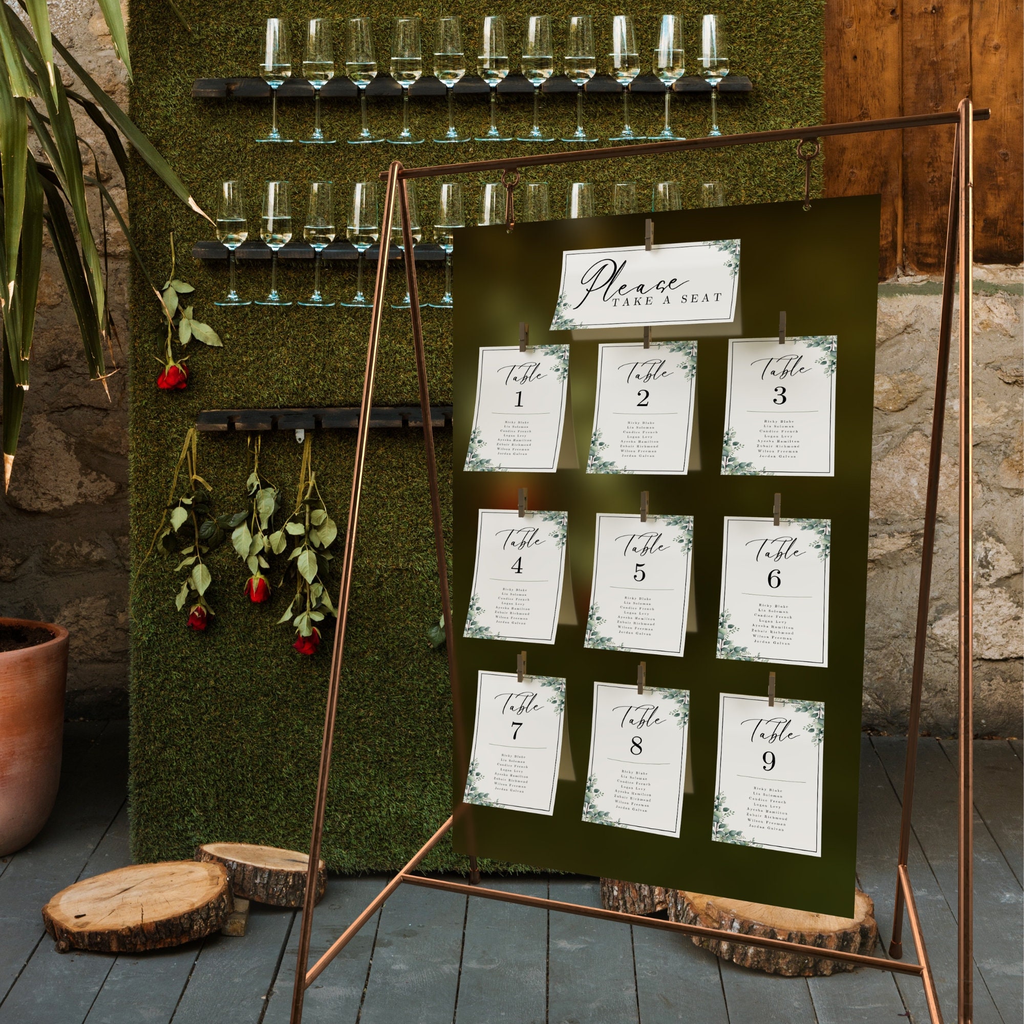 Minimalist DIY Table Number Card Seating Chart Template INSTANT ...