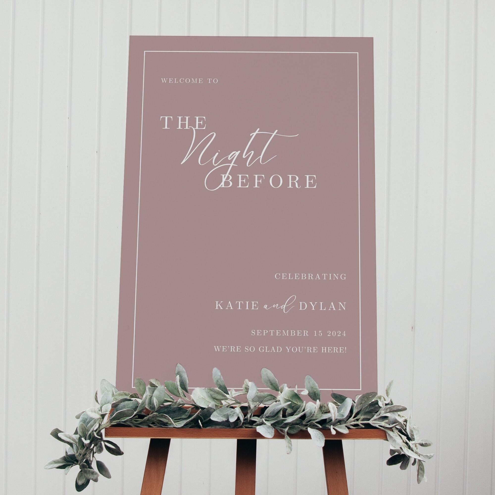 Simple Minimalist Night Before Welcome Sign Editable Template INSTANT ...