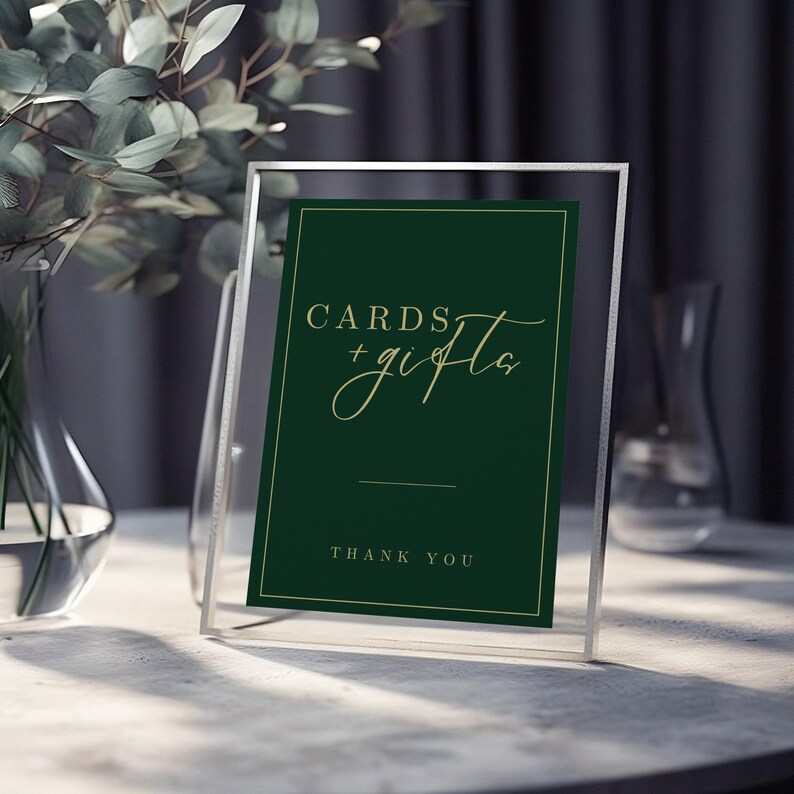 Simple Minimalist Cards & Gifts Sign Editable Template INSTANT DOWNLOAD ...