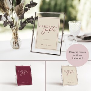 Simple Minimalist Cards & Gifts Sign Editable Template INSTANT DOWNLOAD ...