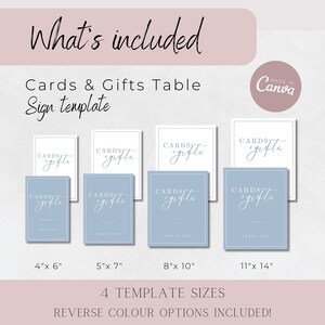 Simple Minimalist Cards & Gifts Sign Editable Template INSTANT DOWNLOAD ...