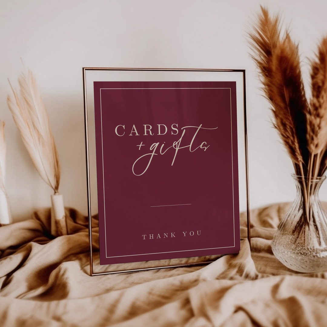 Simple Minimalist Cards & Gifts Sign Editable Template INSTANT DOWNLOAD ...