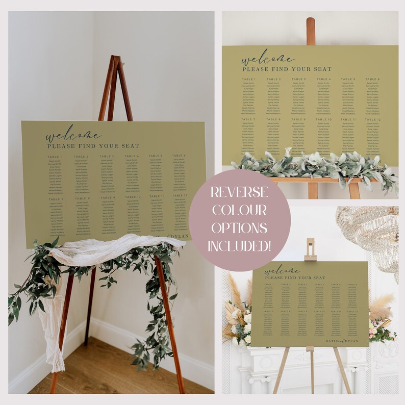 Elegant DIY Wedding Table Number Seating Plan Template INSTANT DOWNLOAD ...
