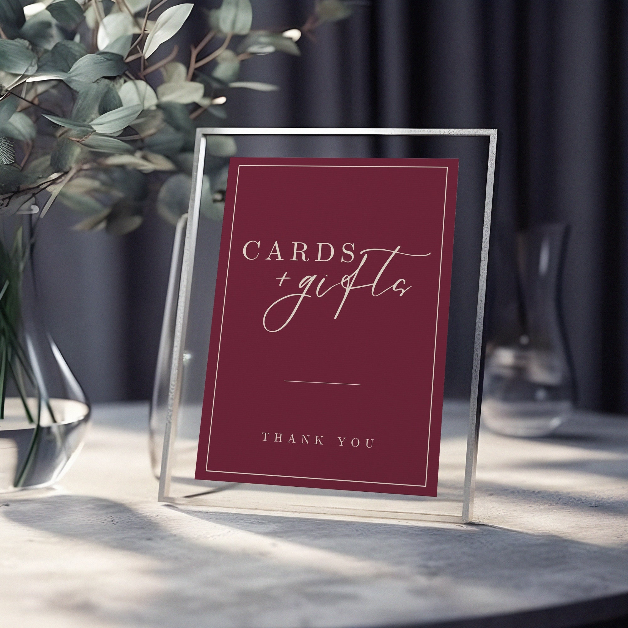 Simple Minimalist Cards & Gifts Sign Editable Template INSTANT DOWNLOAD ...