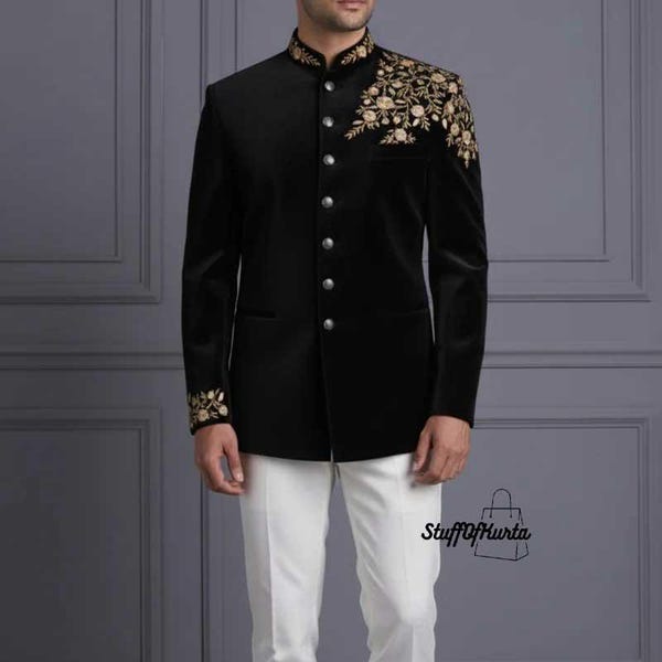 Gold Jodhpuri Jacket - Etsy