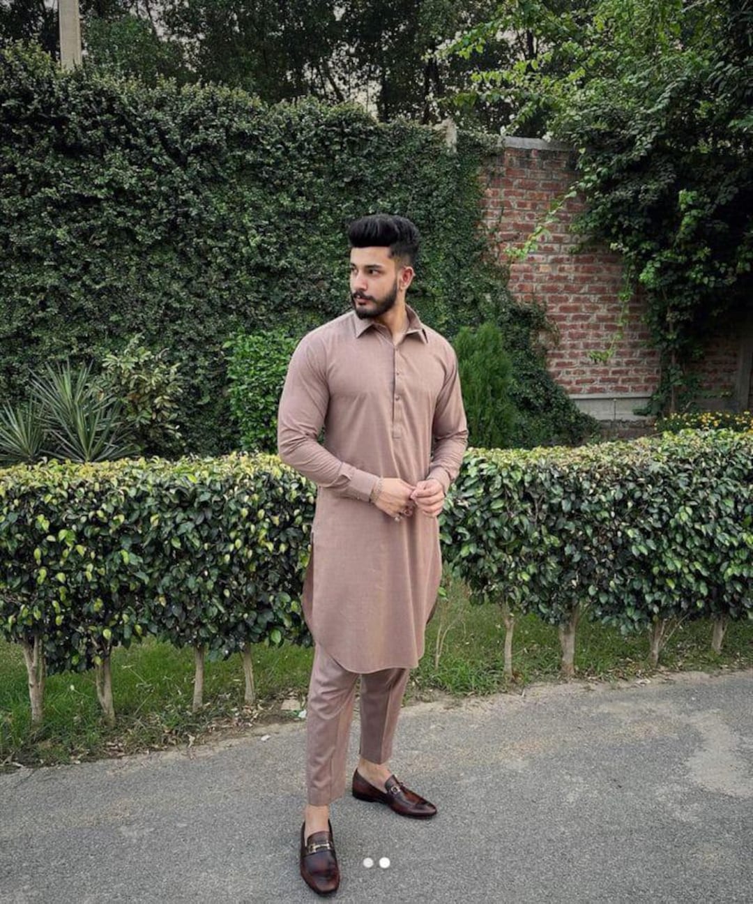 Handmade Cotton Pathani Salwar Kameez: Men's Pakistani Kurta Pajama Set ...