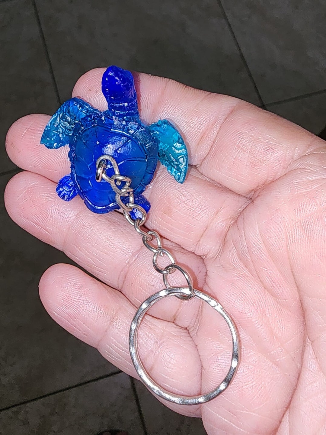 Mini Resin Turtle Keychain: Handmade Sea Life Gift - Etsy