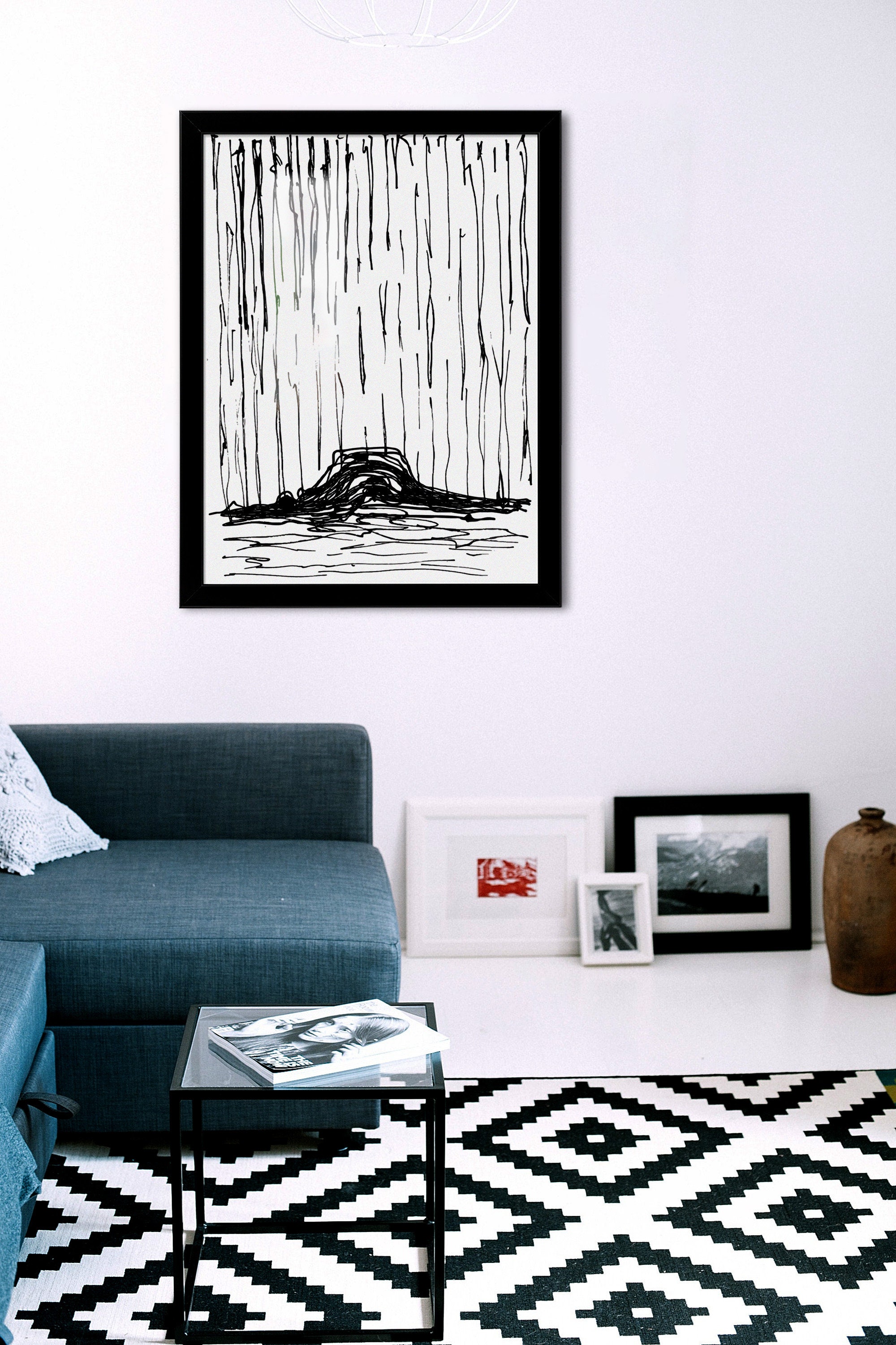 Abstract Anxiety Line Art Drawing–poster–digital Download–printable ...