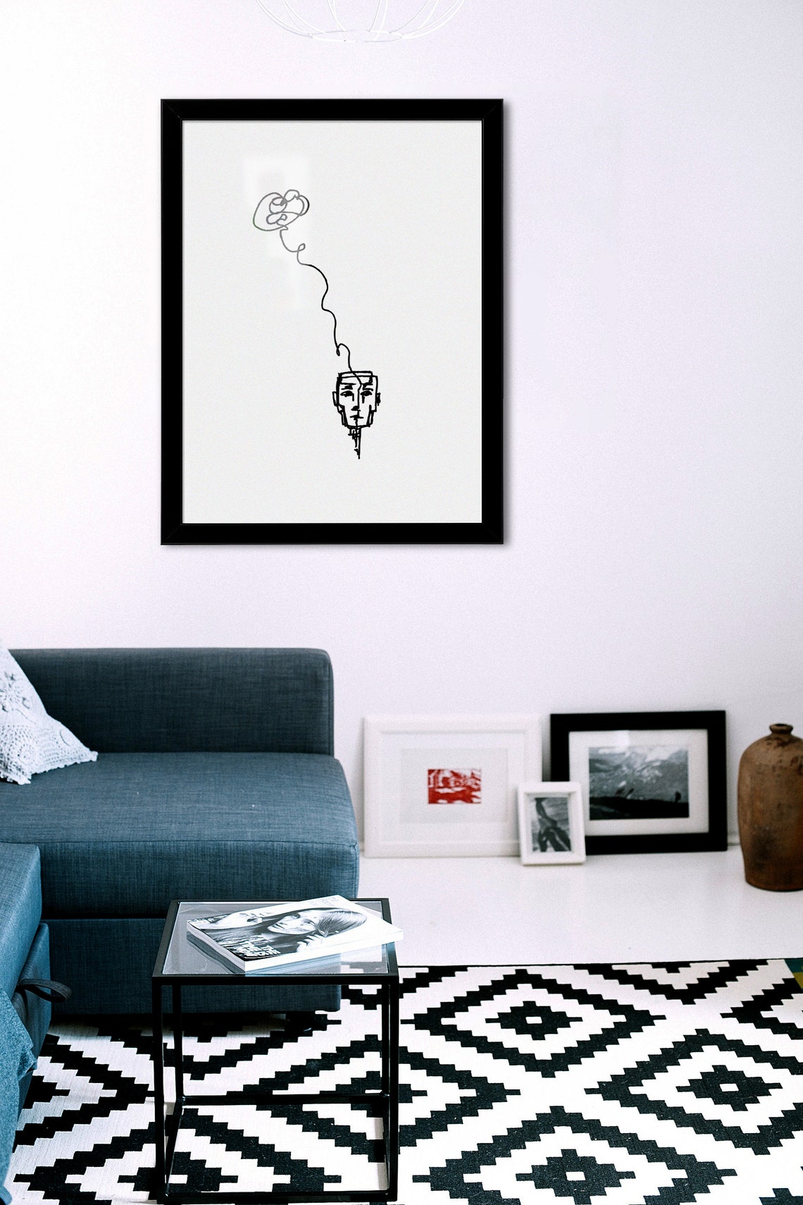 Abstract Anxiety Line Art Drawing–poster–digital Download–printable ...