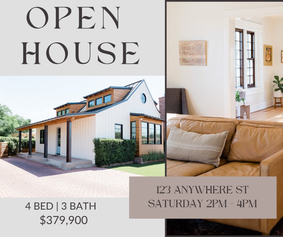 Customizable Open House Social Template - Simple and Modern - Etsy