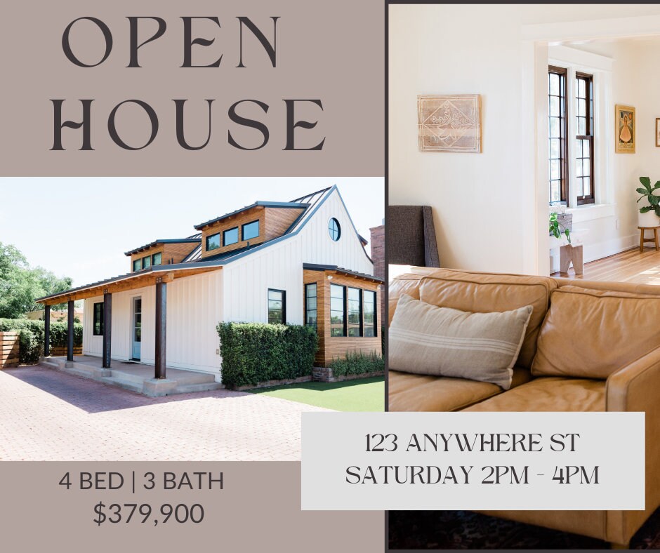 Customizable Open House Social Template - Simple and Modern - Etsy