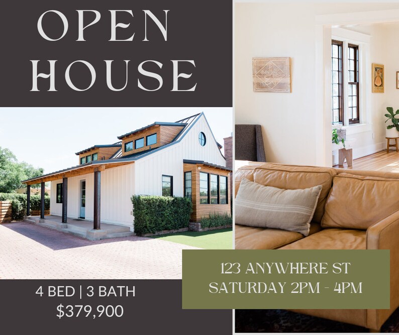 Customizable Open House Social Template - Simple and Modern - Etsy