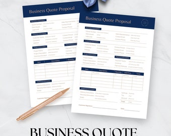Editable Business Quote Form | Printable Job Estimate Form | Quote Canva Template | Small ...