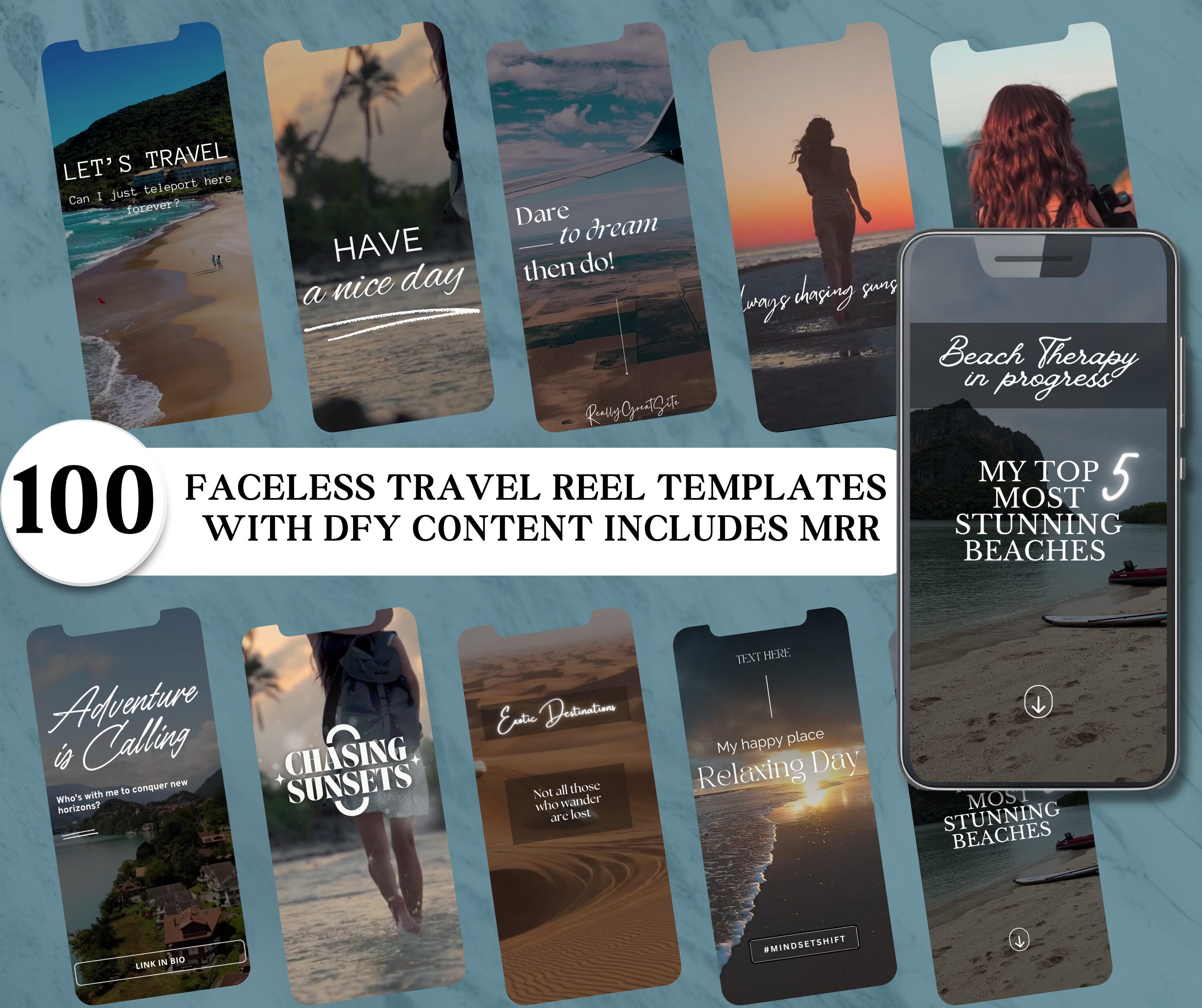 100 Luxury Travel Faceless Instagram Reels | Marketing Branding Kit ...