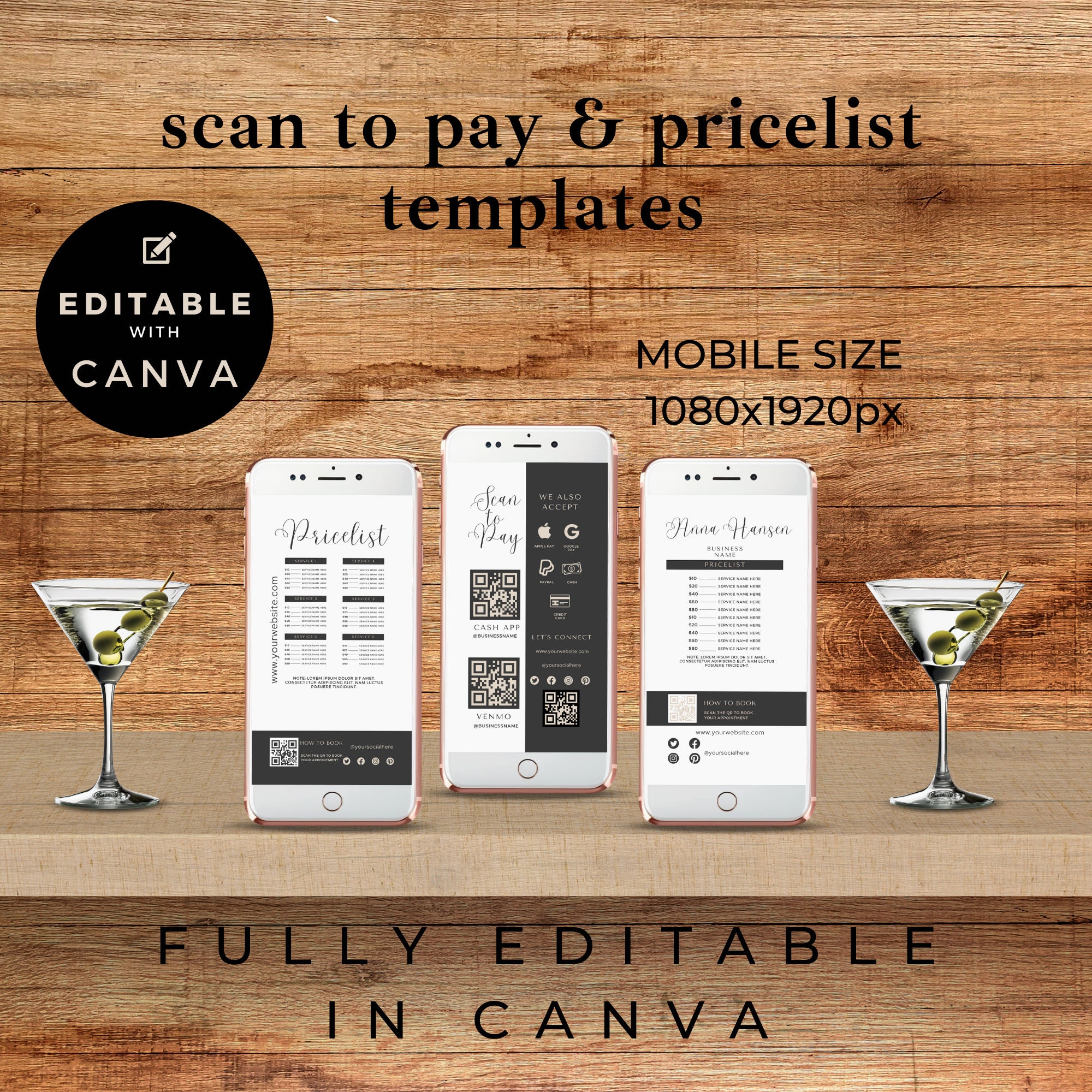 Editable Canva Template Qr Code Sign Template Cashapp - Etsy