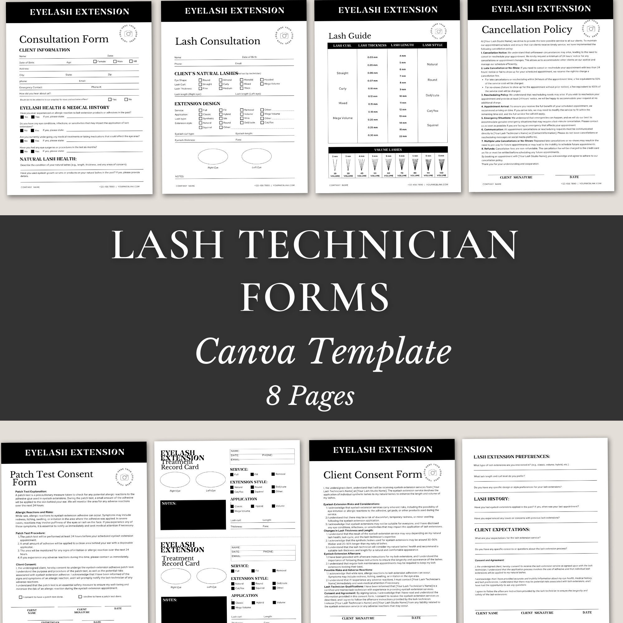 Lash Business Bundle Lash Consent Forms Client Intake Forms Lash ...