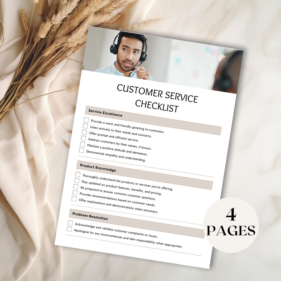 Customer Service Checklist | Canva Templates | Printable Business ...