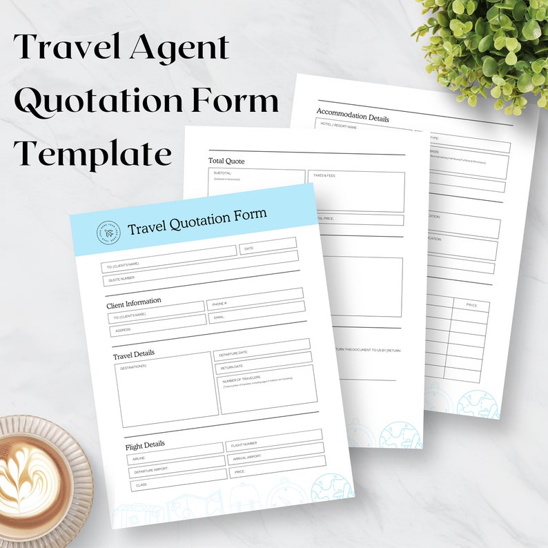 Travel Agent Quote Form | Canva Templates | Travelagent Template ...